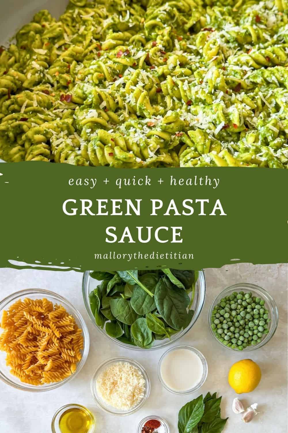 Healthy Green Pasta Sauce Recipe (Quick & Easy) - Mallory the Dietitian ...