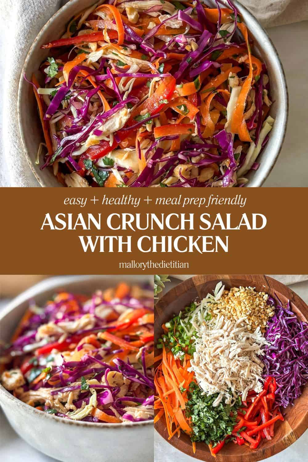 Asian Crunch Salad with Ginger Dressing (Meal Prep) - Mallory the ...
