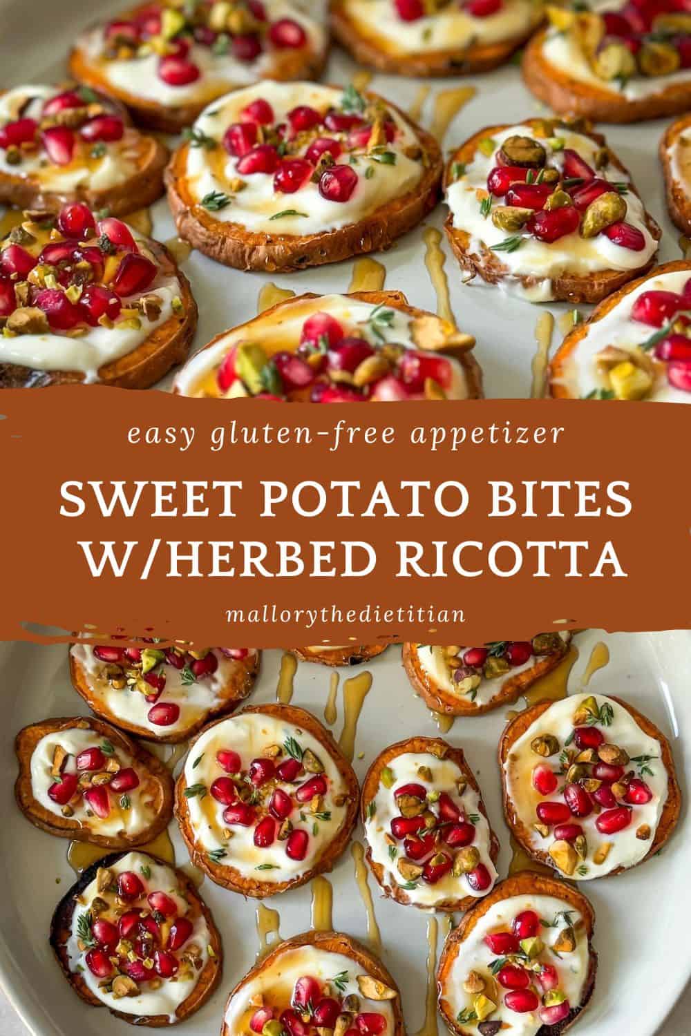 Easy Sweet Potato Bites Appetizer with Pomegranates - Mallory the ...