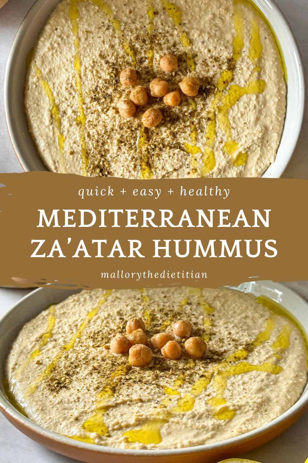 Homemade Za'atar Hummus Recipe, Classic (Easy How To) - Mallory the ...