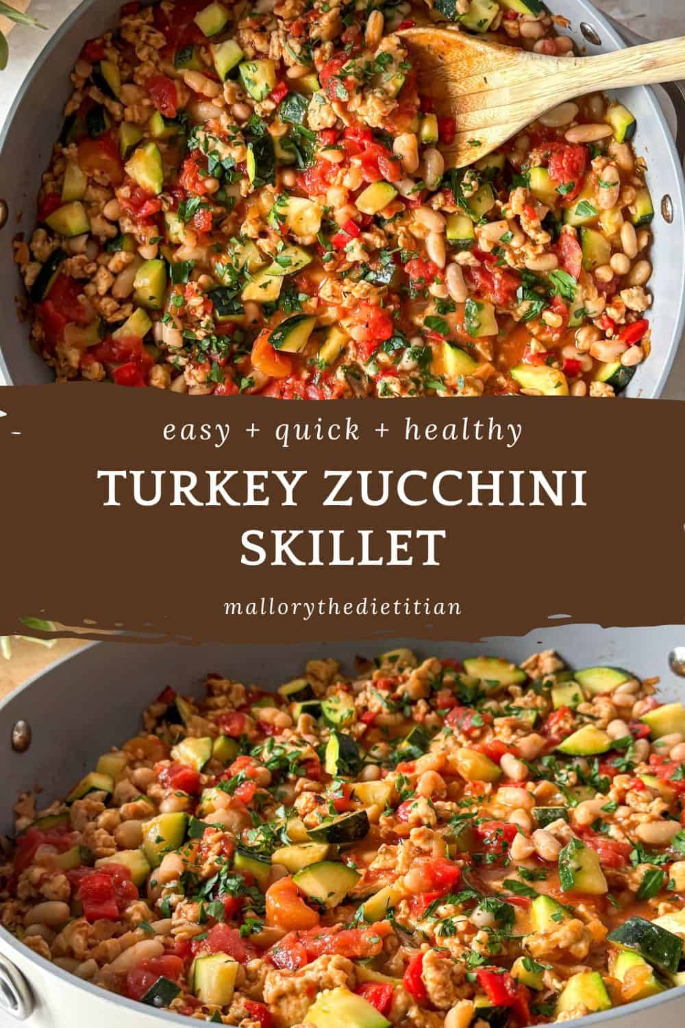 Healthy Turkey Skillet with Zucchini and White Beans - Mallory the ...