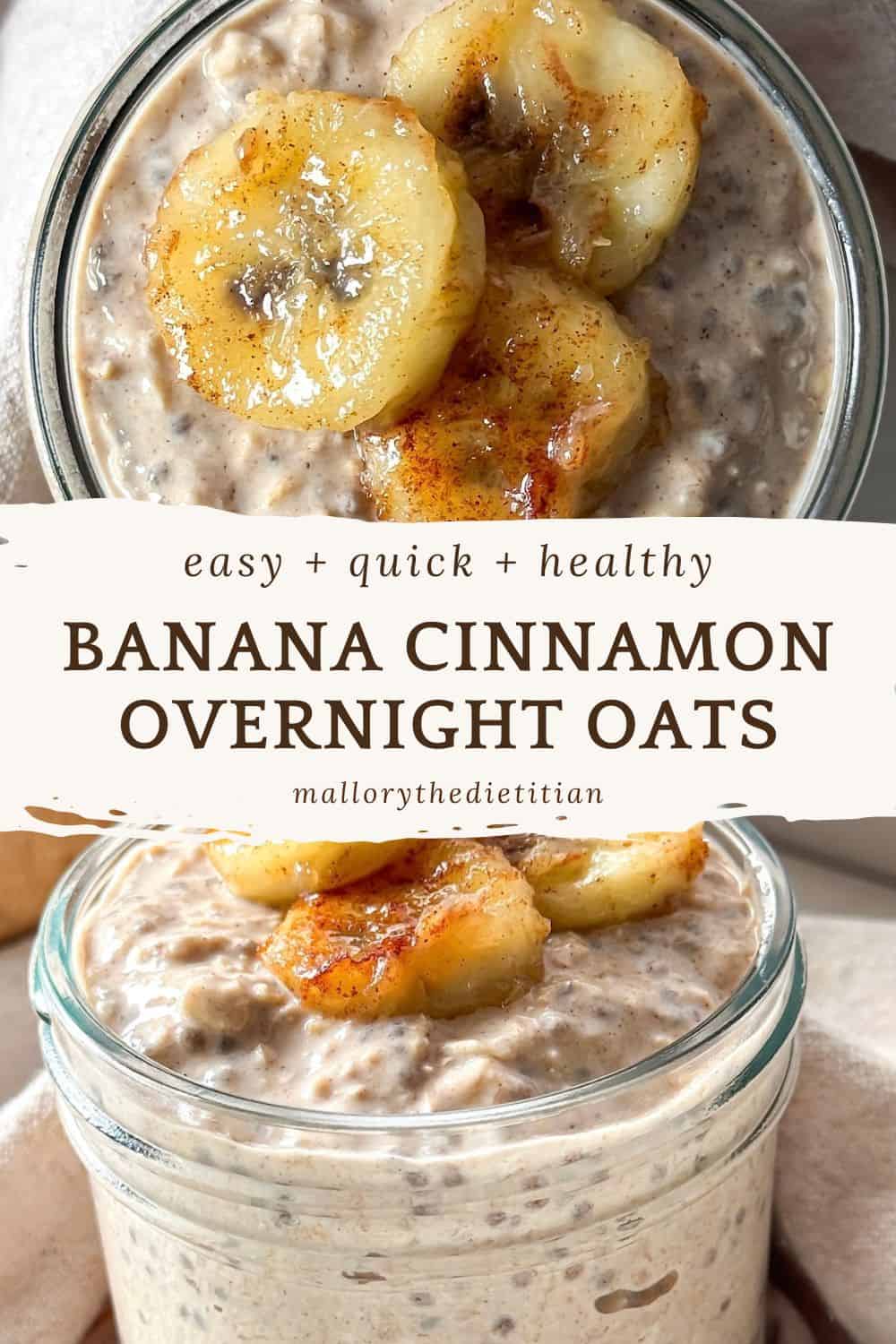 Easy Banana Cinnamon Overnight Oats Recipe (Meal Prep) - Mallory the ...