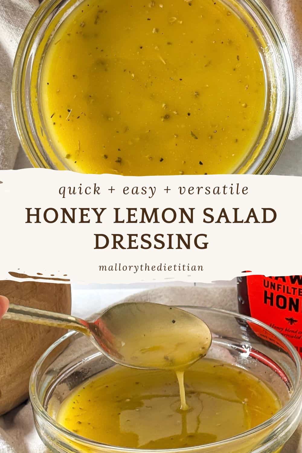 Simple Honey Lemon Salad Dressing Recipe (with Dijon) - Mallory the ...