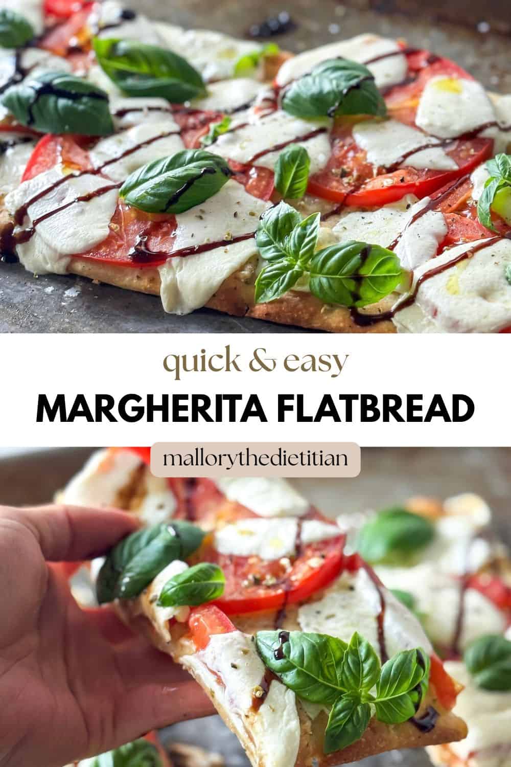 Easy Margherita Flatbread Pizza Recipe (Quick!) - Mallory the Dietitian Lunch
