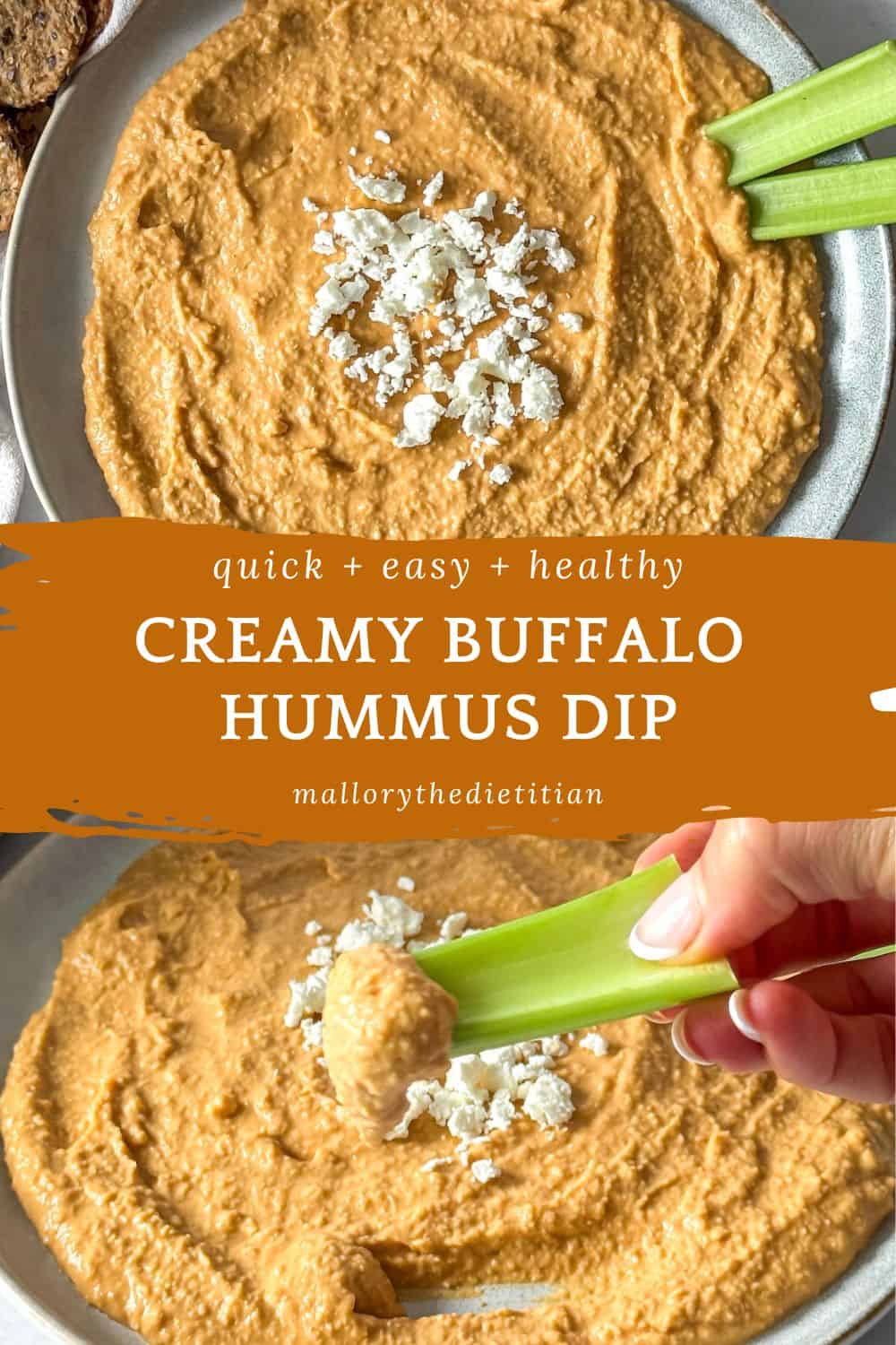 Spicy Buffalo Hummus Dip Recipe, Creamy and Easy - Mallory the ...