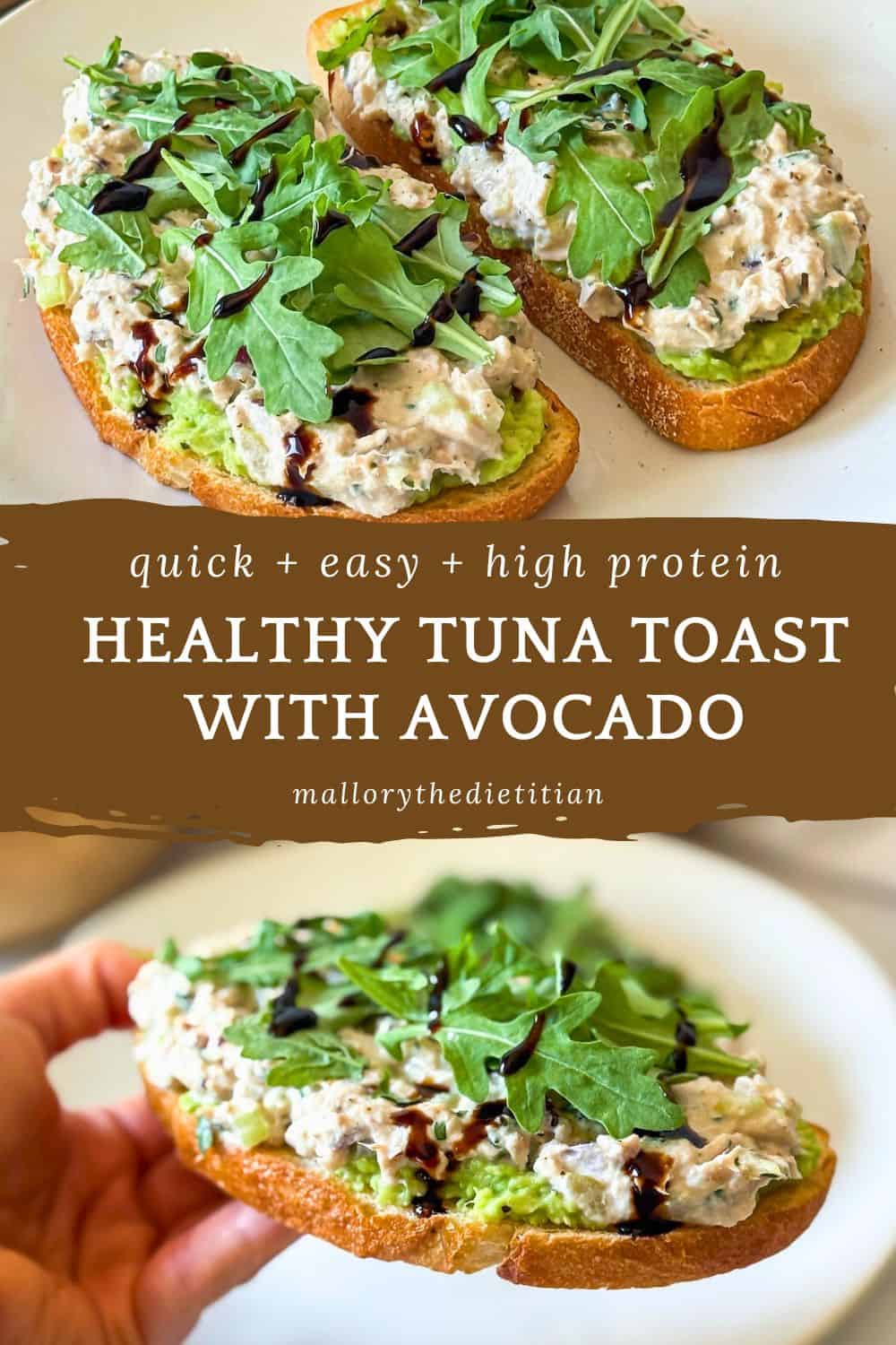 Healthy Tuna Toast with Avocado, Easy Meal Prep - Mallory the Dietitian ...