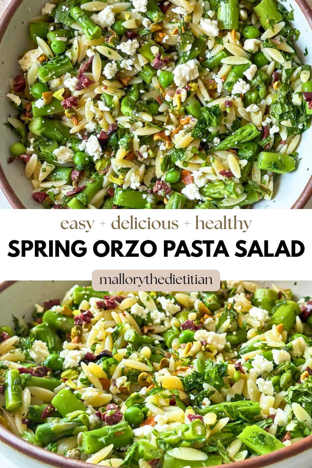 Spring Orzo Pasta Salad, Lemon Vinaigrette and Feta - Mallory the ...